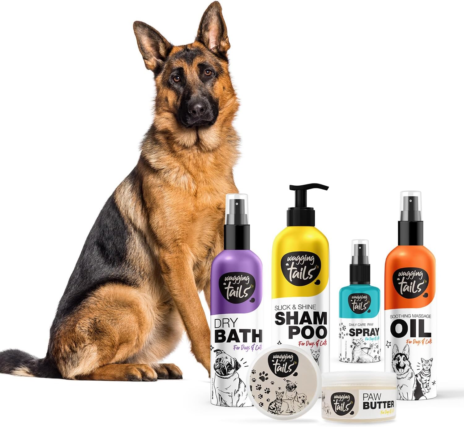 Buy Wagging Tails Pets Grooming Kit Combo for German Shepherd | Dog ...
