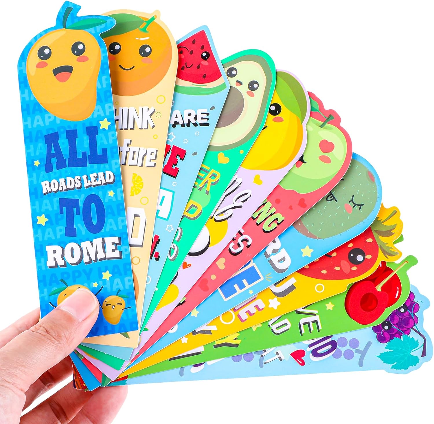 Sibba 30pcs Scented Bookmarks Fruit Scratch Sniff Bookmarks Educational ...