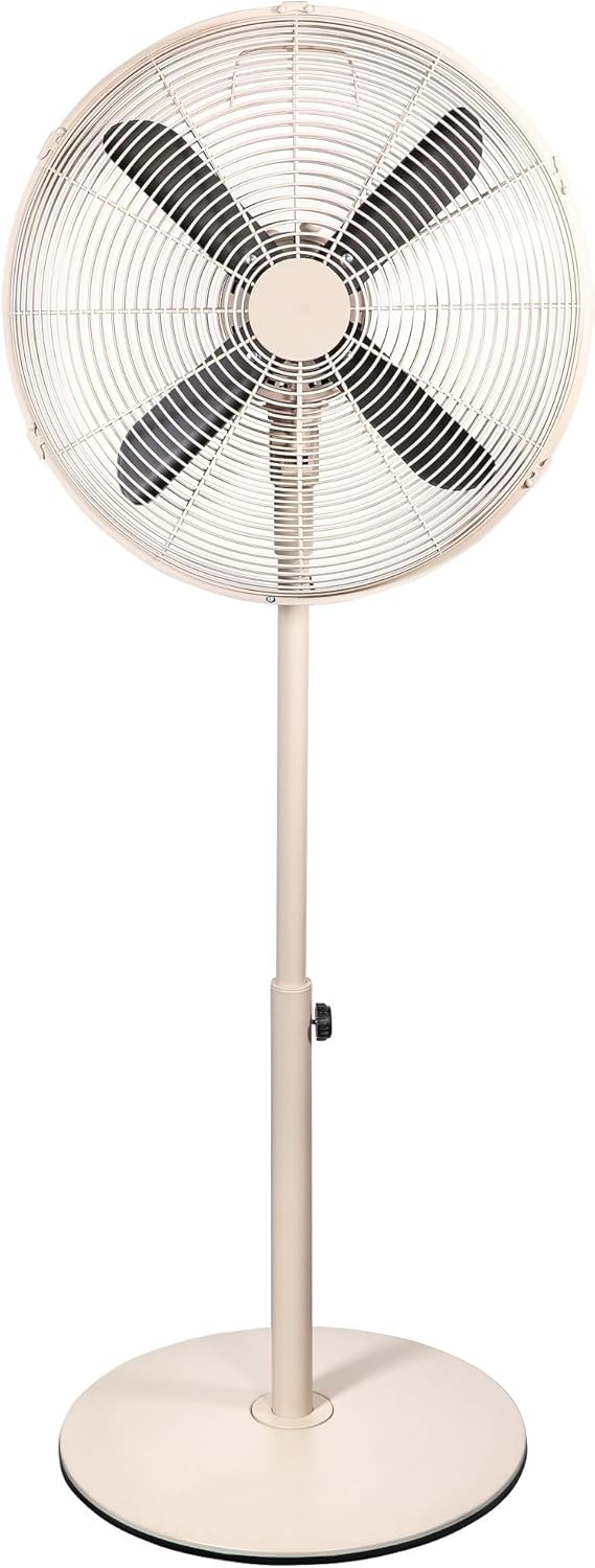 Russell Hobbs 16” Metal Pedestal Fan in Greige (Grey/Beige), 3 Speed ...