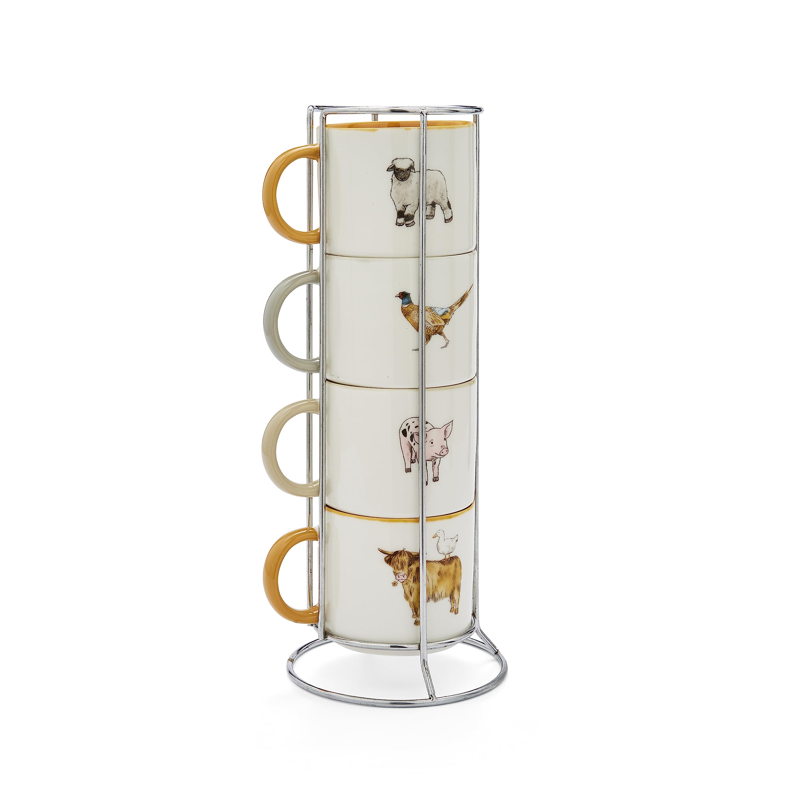 Cooksmart Set of 4 Stackable Mugs | British Designed Stacking Mugs For ...