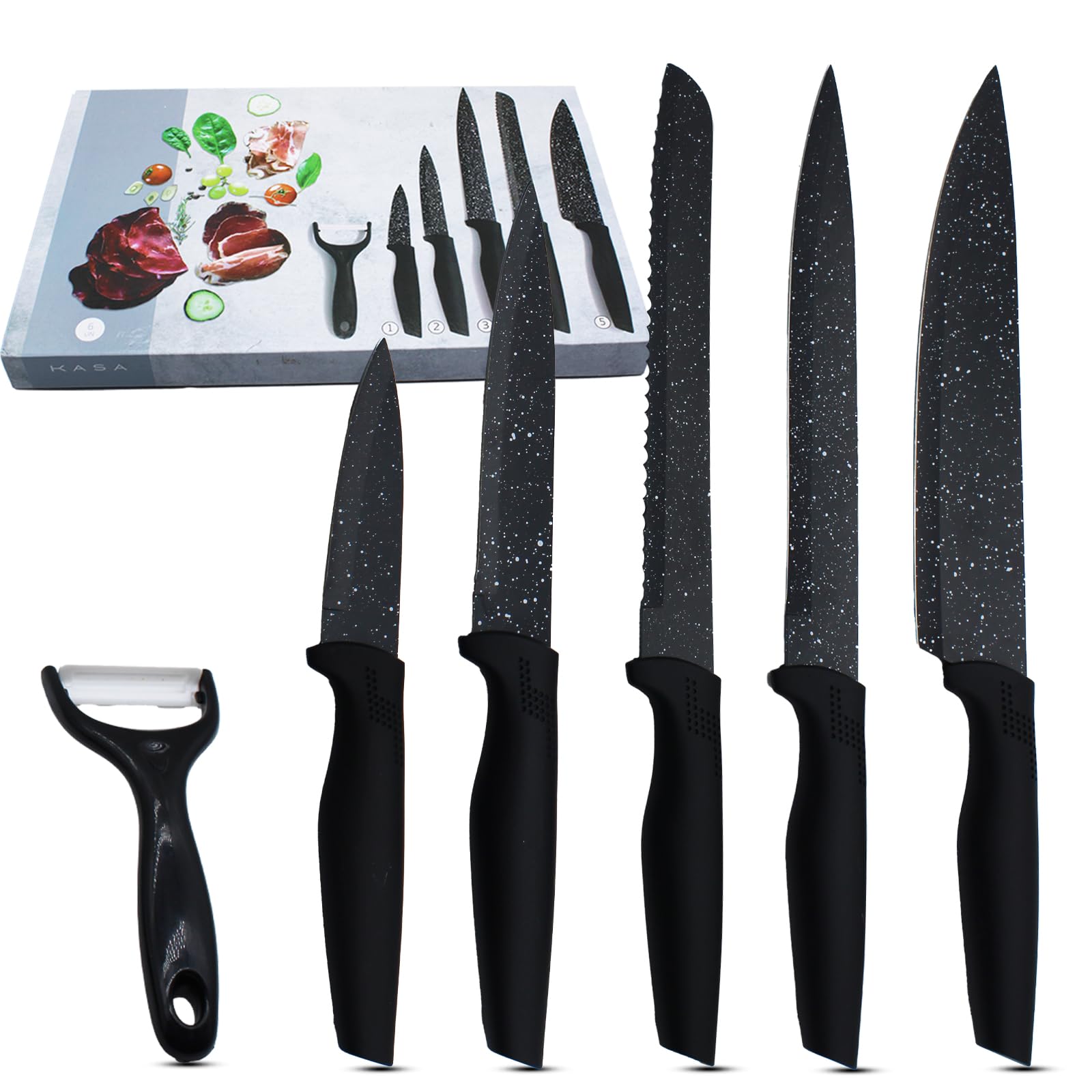 Amazon.com: Magicorange 6-Piece Kitchen Knife Set - Stainless Steel ...