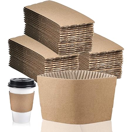 Amazon.com: 200 Packs Kraft Paper Coffee Cup Sleeves, Coffee Sleeves ...