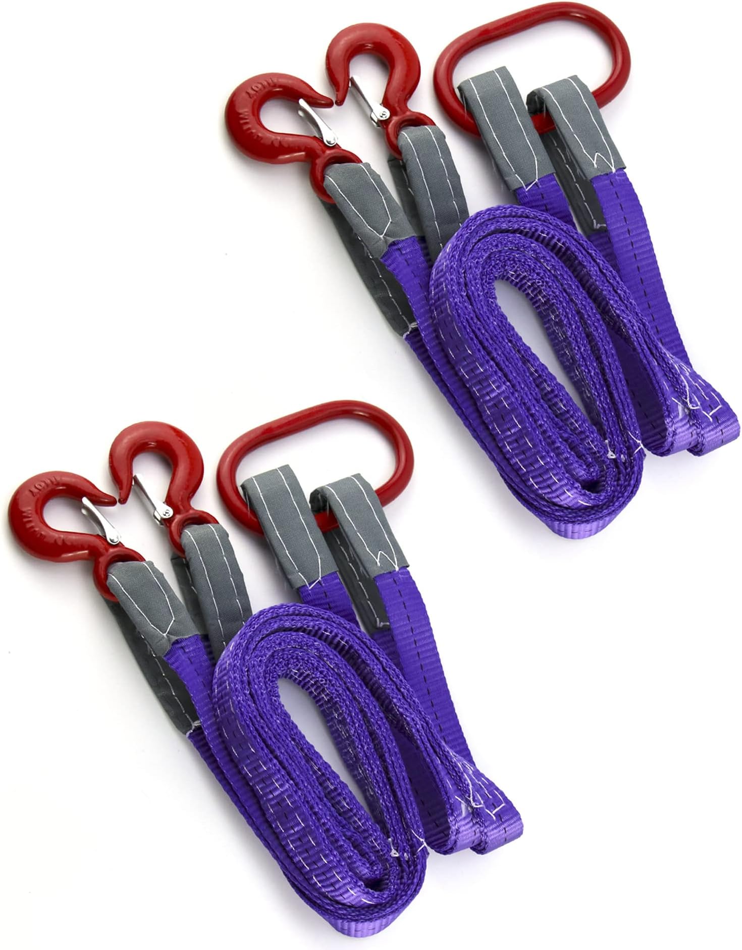 Amazon.com: QWORK Lifting Slings Straps with Hooks - 5 Feet, 4409 ...