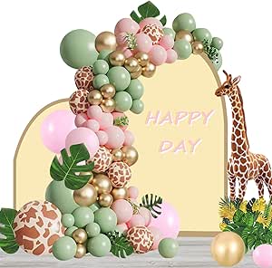 Amazon.com: Pink Green Party Balloons Garland Arch Kit 147pcs with Gold Chrome Balloons 22 in 18 ...