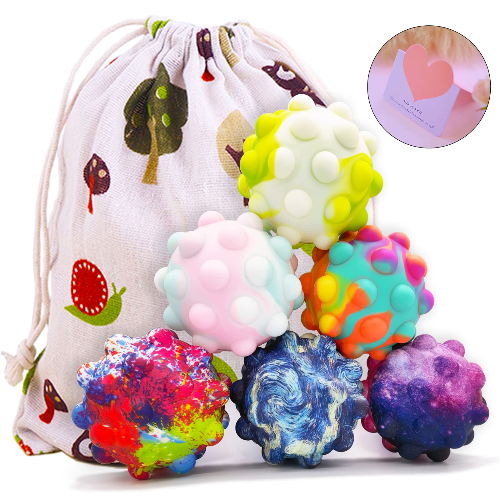Pop It Ball,?6+2Pack? Pop It Fidget Pack,Stress Balls for Adults ...