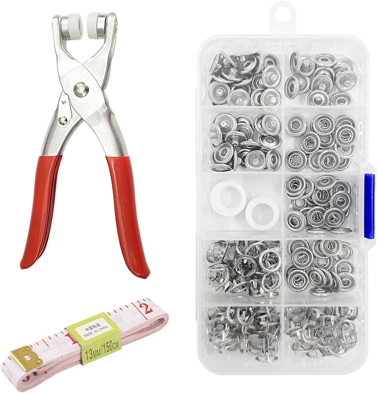 200 Pieces of Five-Claw snap Buckle, snap Buckle kit with Metal Pliers ...