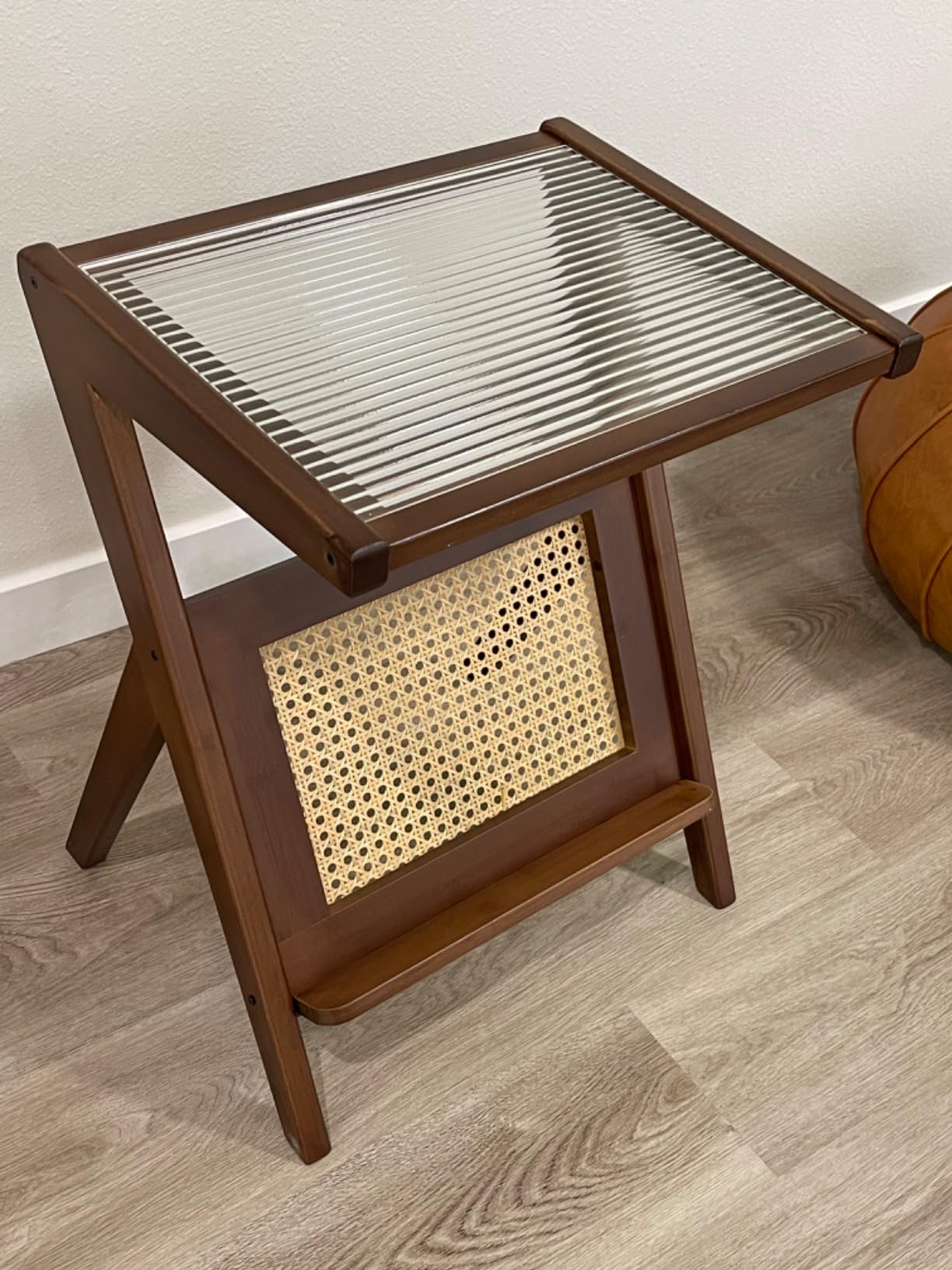 $13/mo - Finance Furlide Rattan Side Table, Vintage End Table, Boho ...