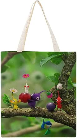 Amazon.co.jp: Pikmin Men's Tote Bag for Adults, Cartoon, Foldable ...