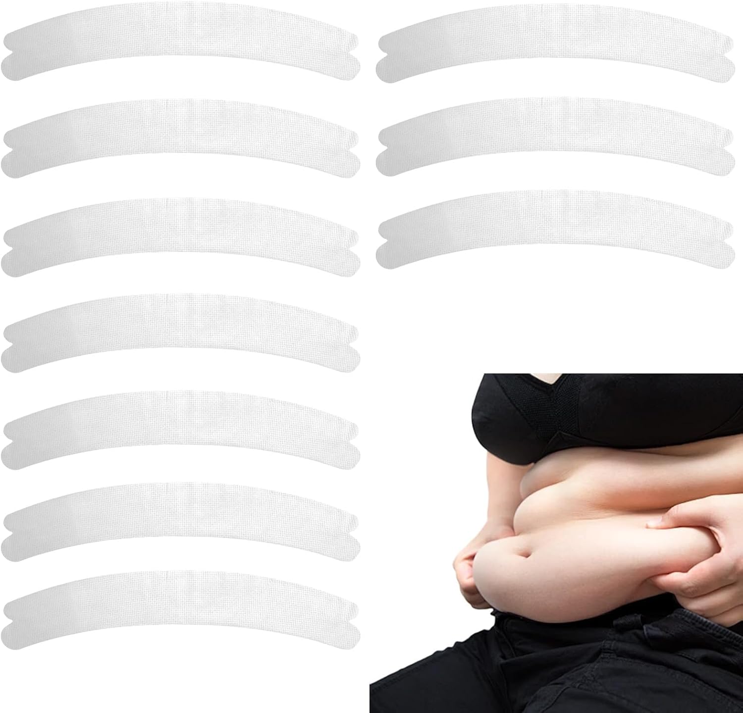 10 Pcs Cotton Tummy Liners for Sweat Rash Under Belly, 69x11cm Plus ...