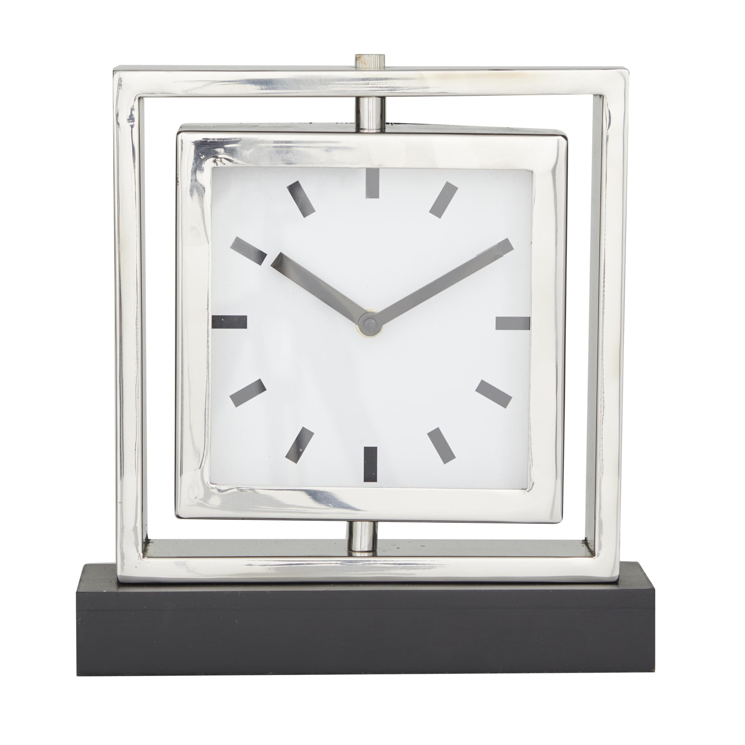 Amazon.com: Deco 79 Stainless Steel Clock with Black Base, 9" x 3" x 10 ...
