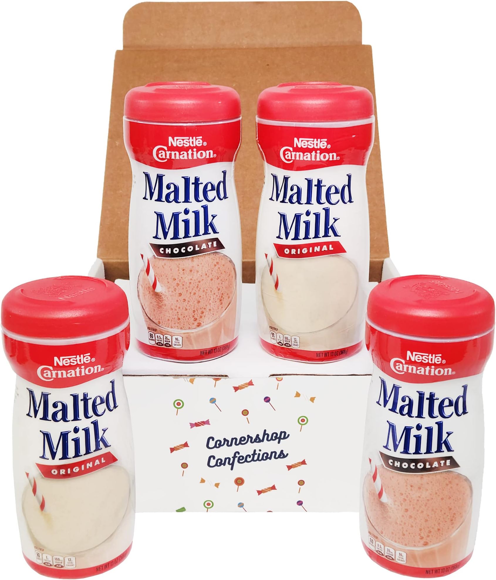 Amazon.com : Carnation Malted Milk 4 Canister Variety Pack - 2 Each ...