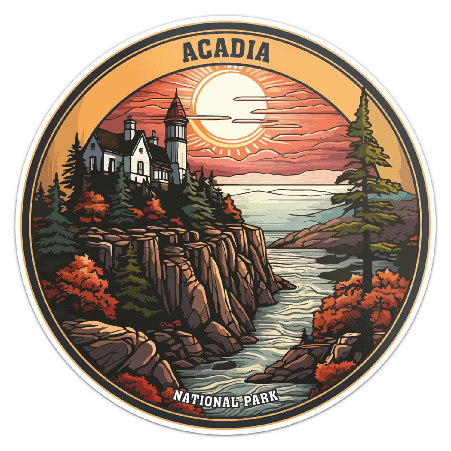 Amazon.com - Acadia National Park Sticker - Waterproof Vinyl Decal for ...