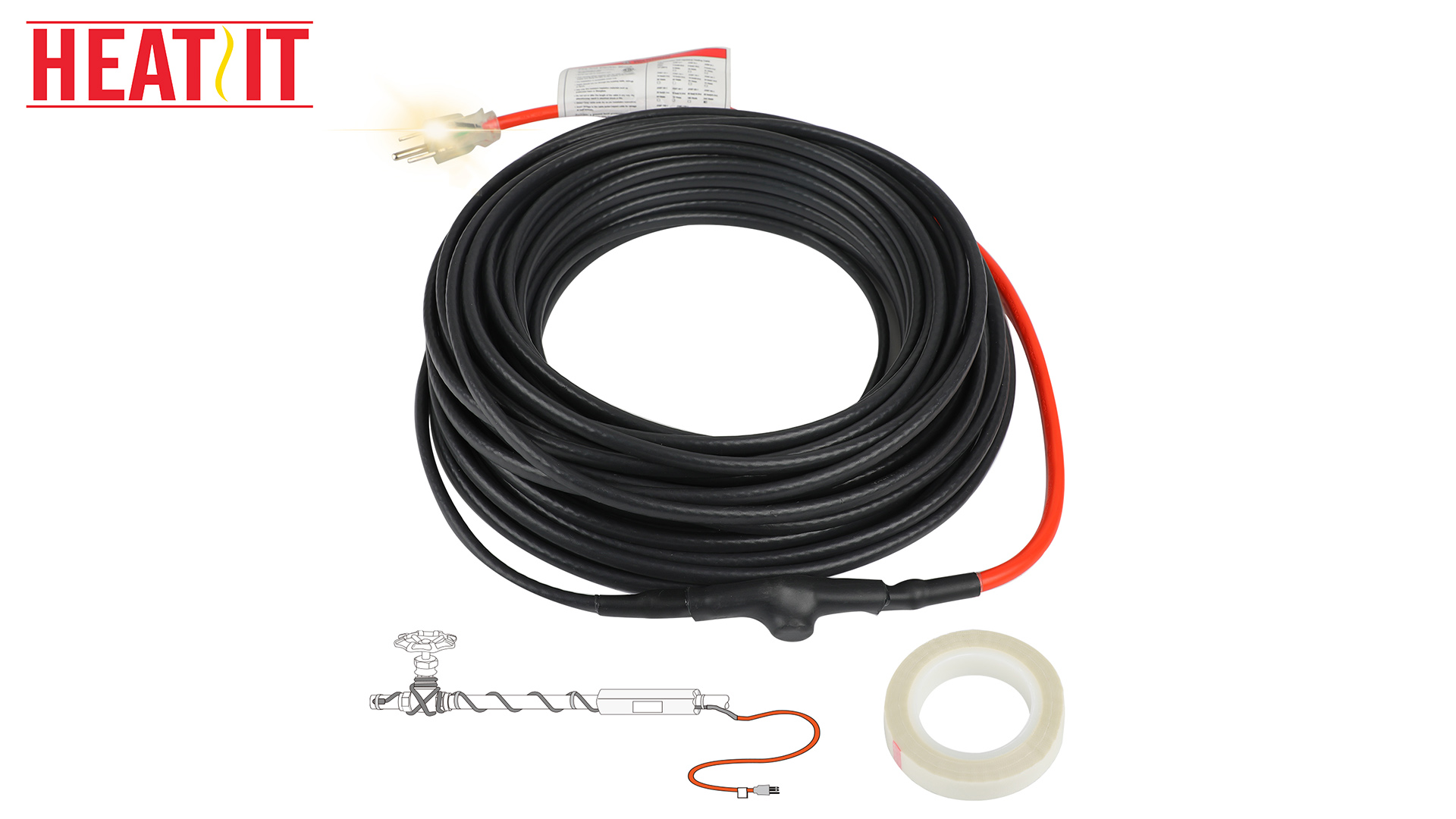 Snapklik.com : HEATIT JHSF 40ft Self-Regulating Heat Cable For Pipe ...