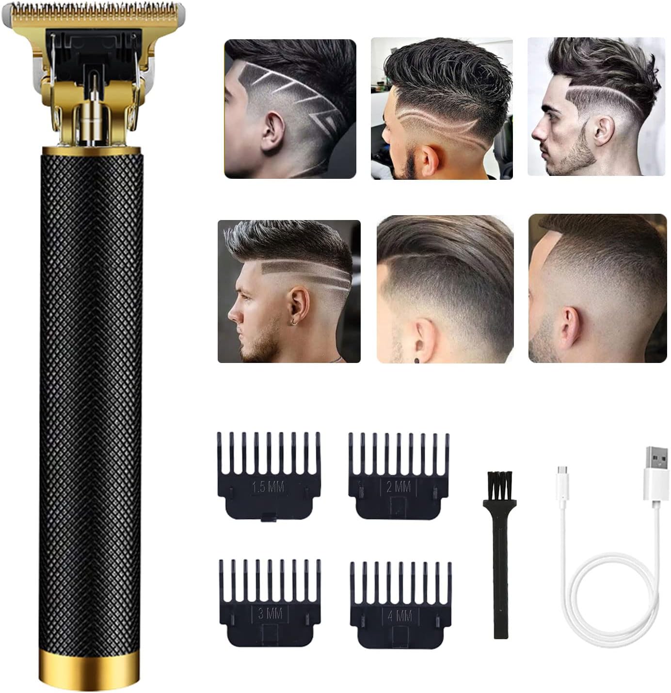 Hair Clippers for Men, Cordless Electric Hair Trimmer Rechargeable ...