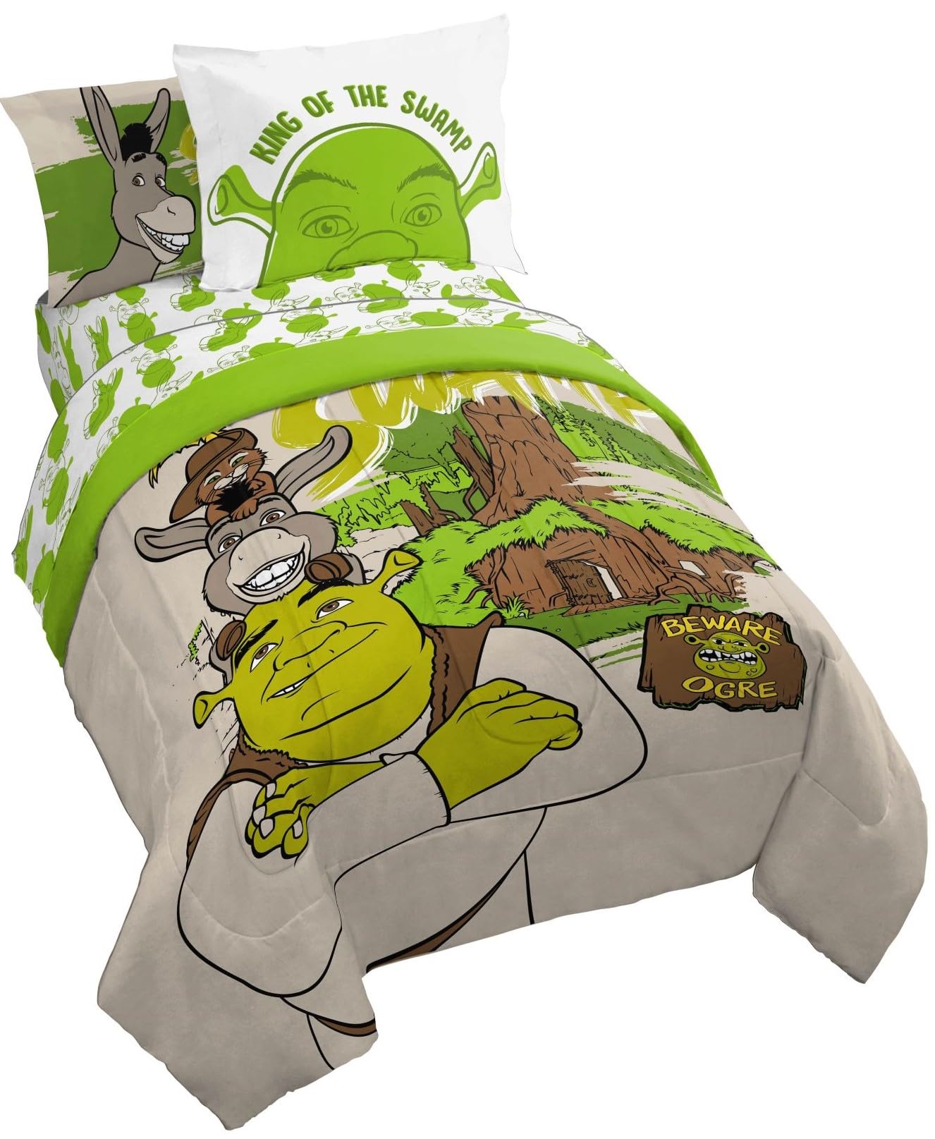 Amazon.com: Jay Franco Shrek Twin Size Comforter Set - 7 Piece Bedding ...