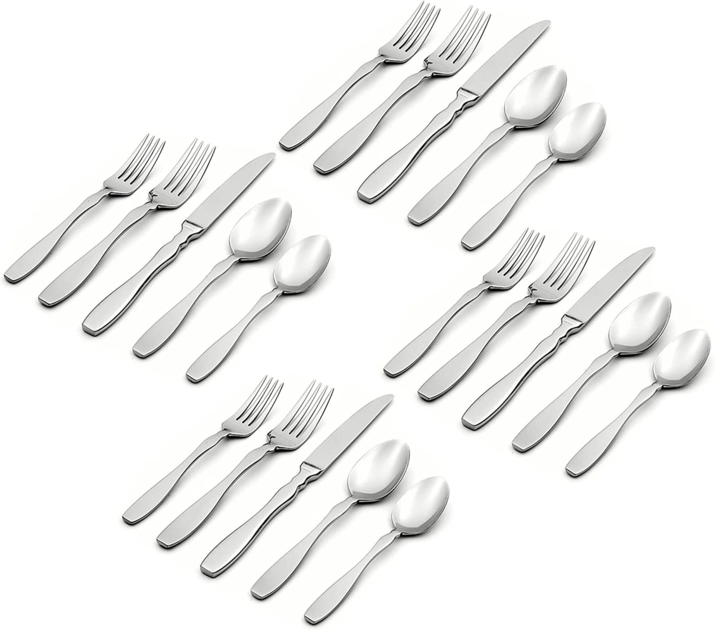 Amazon.com: Oneida Eave 20 Piece Everyday Flatware, Service for 4, 18/0 ...