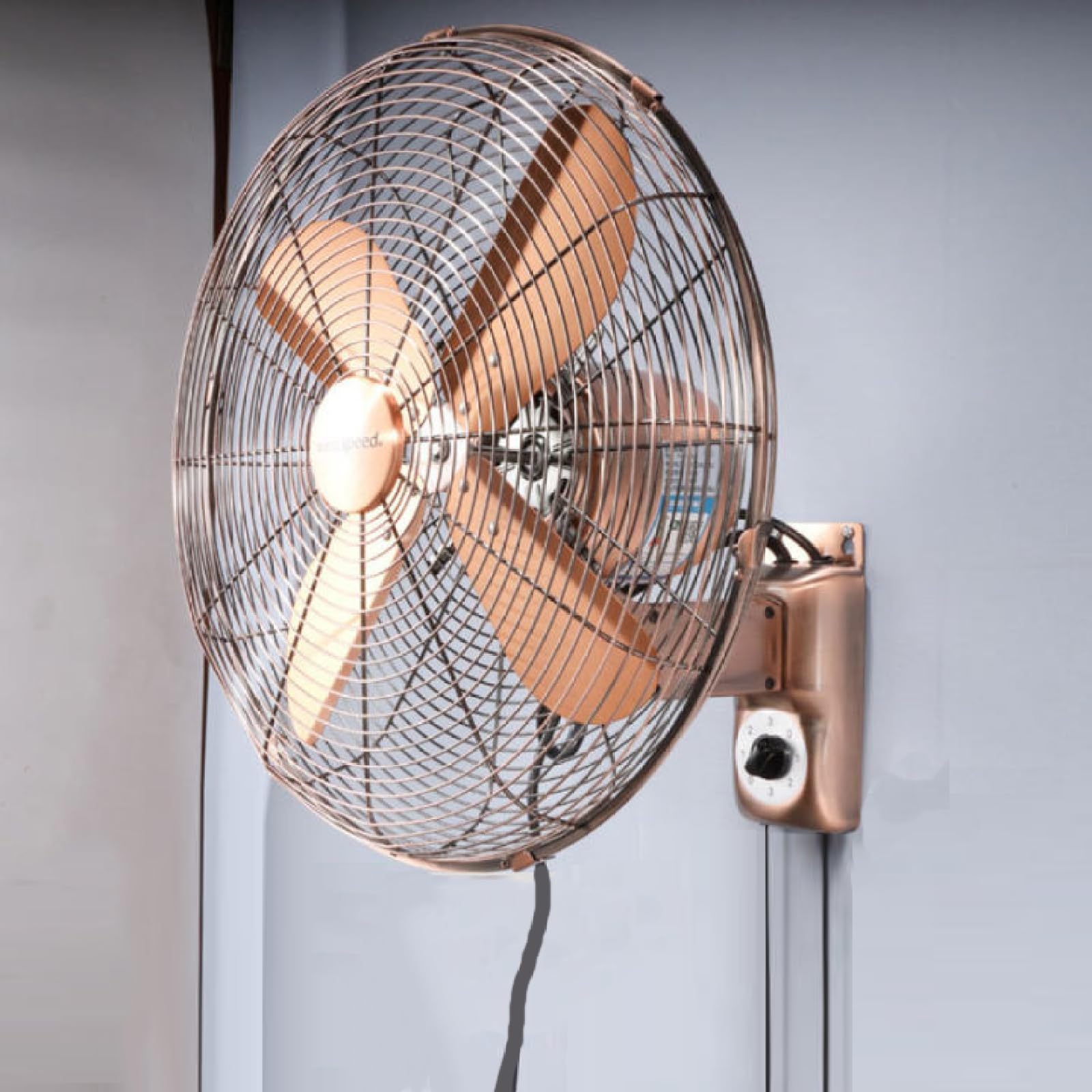 Amazon.com: Topjia Metal Retro Wall Fan,3 Speed Mechanical/Remote ...