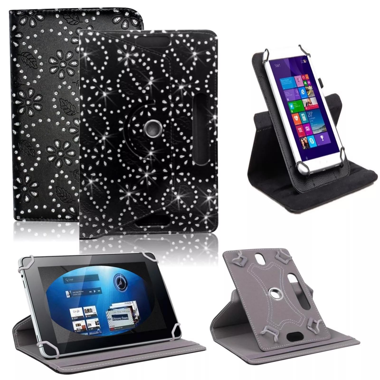 Universal 7-8 Inch Tablet Case Cover, Floral Pattern Leather 360 ...