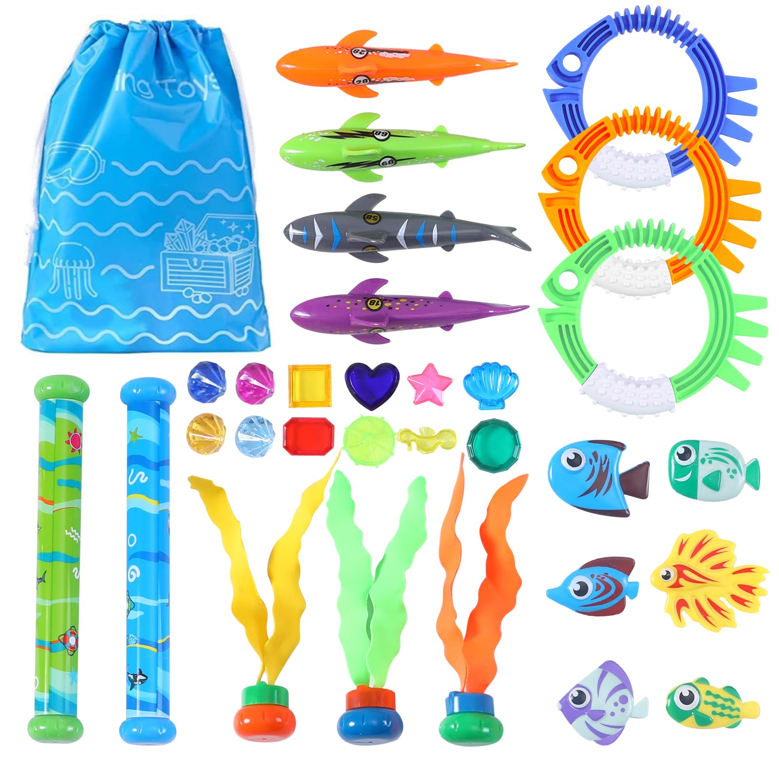 Amazon.com: 30 Packs Summer Pool Diving Swimming Essentials Toys for ...