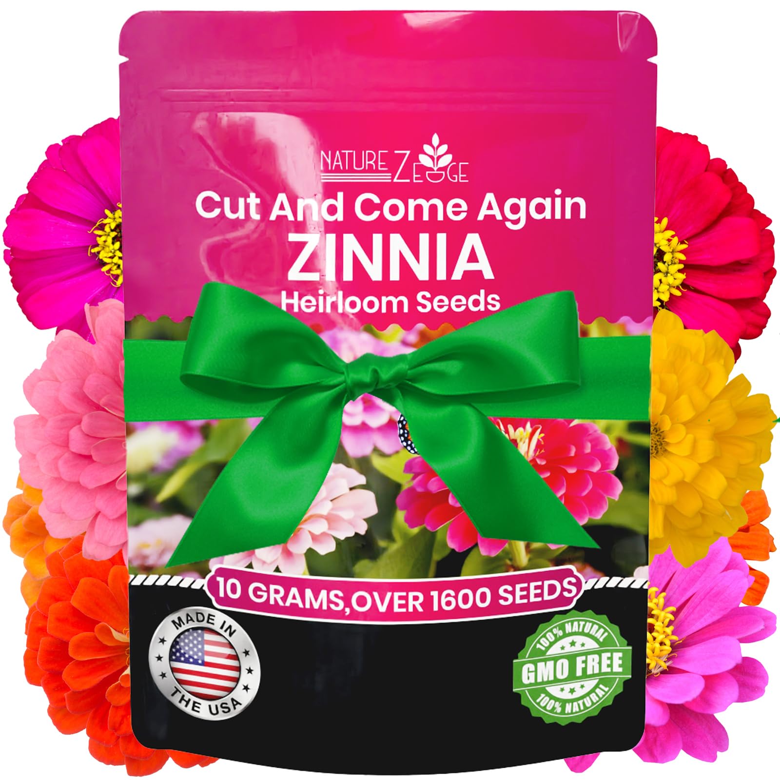 Amazon.com : NatureZ Edge Zinnia Seeds for Planting Outdoors, Flower ...