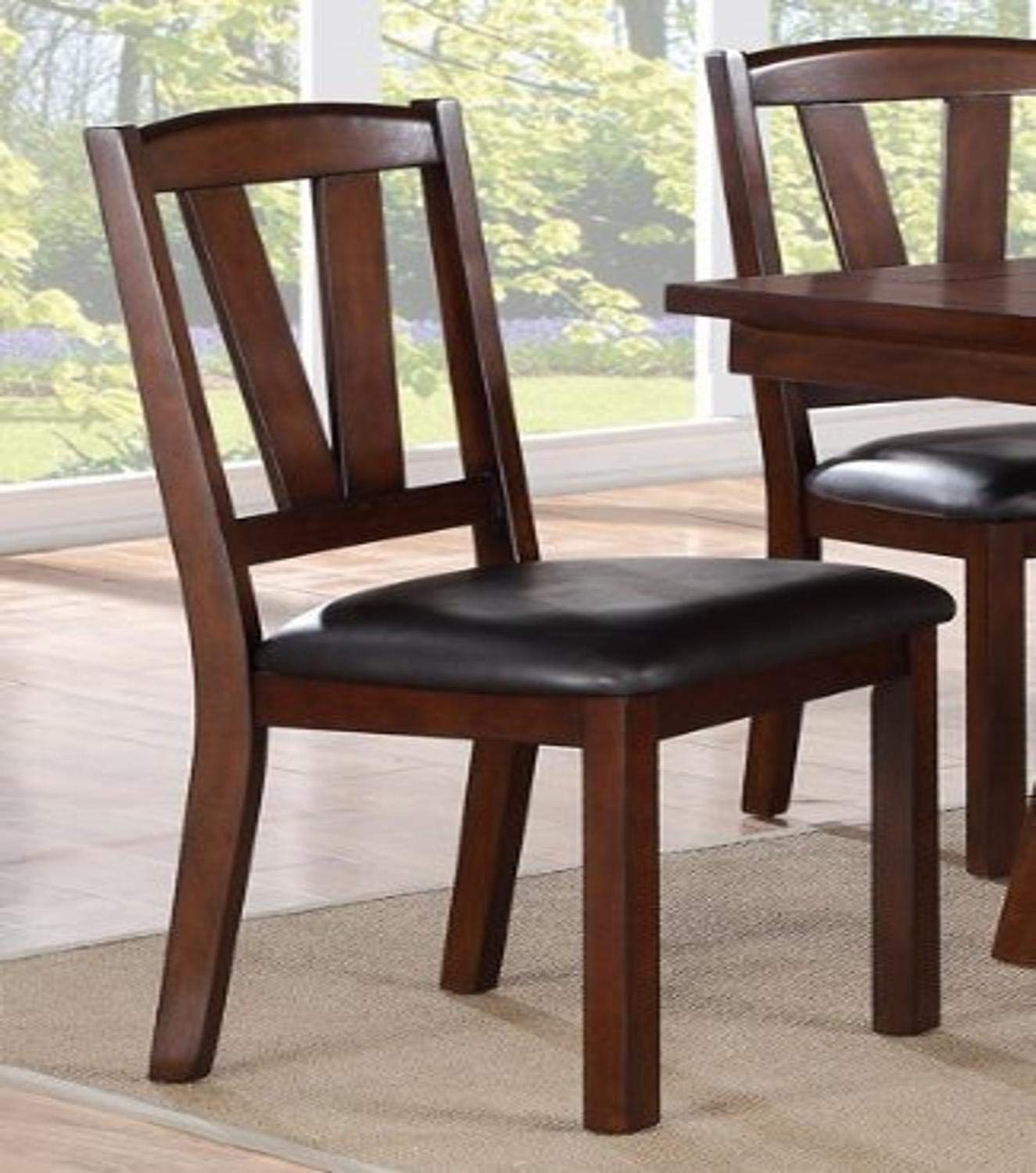 Amazon.com - Poundex 2 Piece Counter Height Dining Chair, Dark Walnut ...