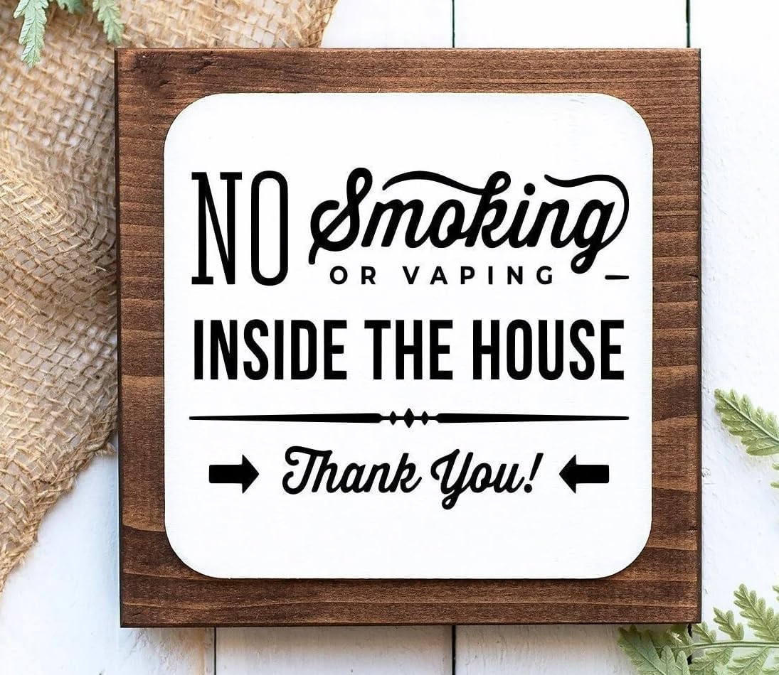 Amazon.com: No Smoking Inside, Cute No Smoking Sign for Airbnb & Farm ...