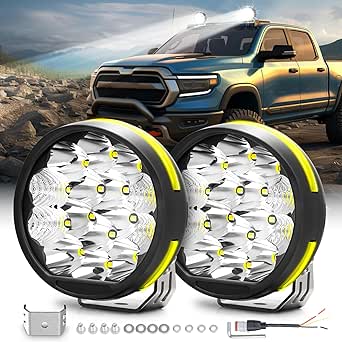 Amazon.com: 5 Inch Off Road Lights, White Round Led Pod Light with 3 ...