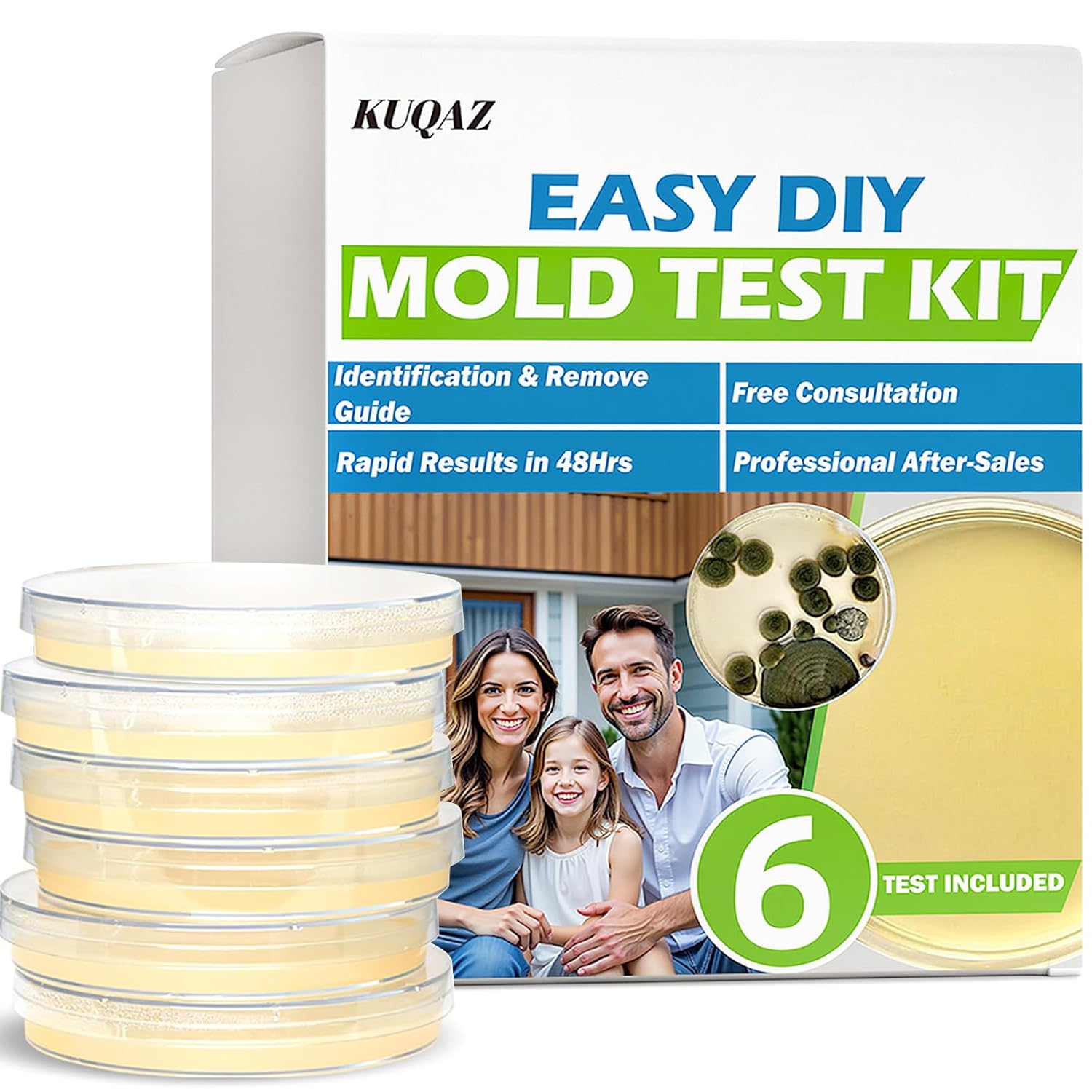 Mold Test Kit for Home - 6 Complete Mold Detection Kits, HVAC, Surface ...