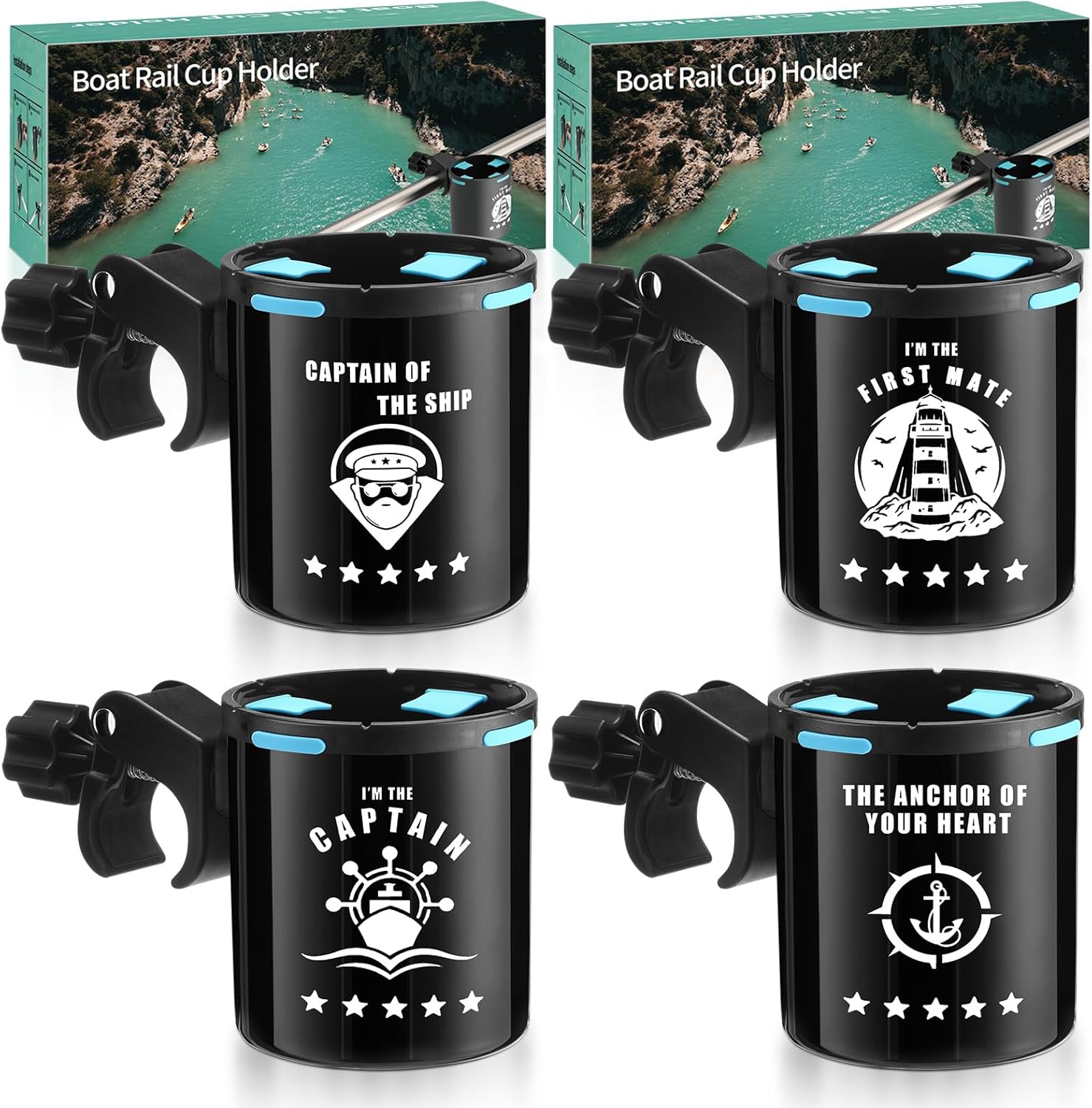 Amazon.com: Teenyyou Boat Rail Cup Holder Marine Cup Holders Drink Holder Bass Boat Accessories ...
