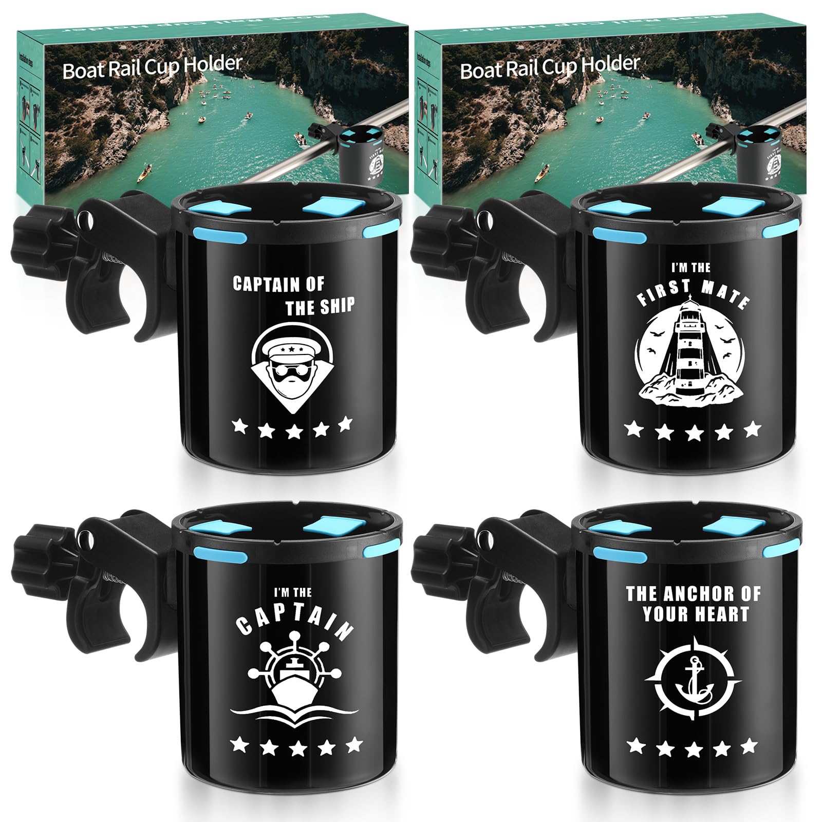 Amazon.com : Teenyyou 4 Pcs Boat Rail Cup Holder Marine Cup Holders ...