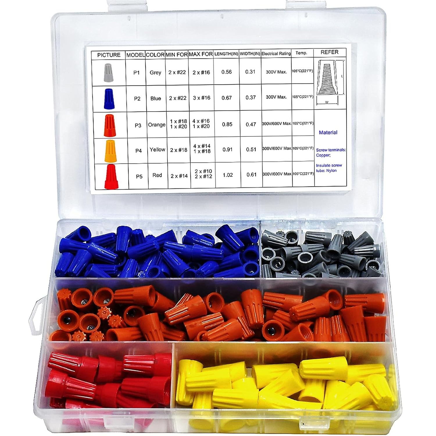 220Pcs Electrical Wire Connectors Muhize Luxury Twist Nuts 220pcs-electrical-wire-connectors-muhize-luxury-twist-nuts