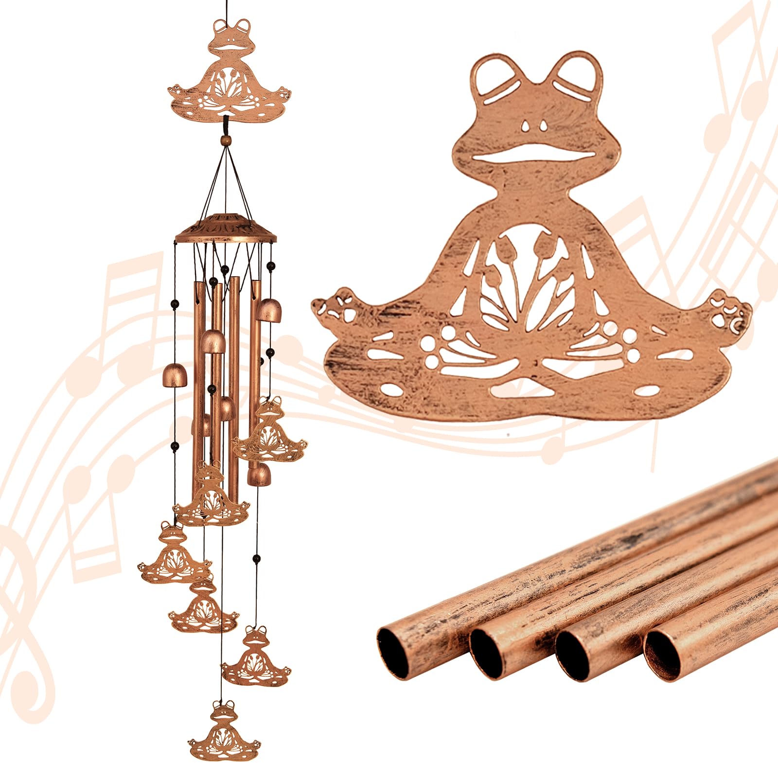 Amazon.com : GDNSFIT Frog Wind Chimes for Outside,Metal Windchimes,Frog ...