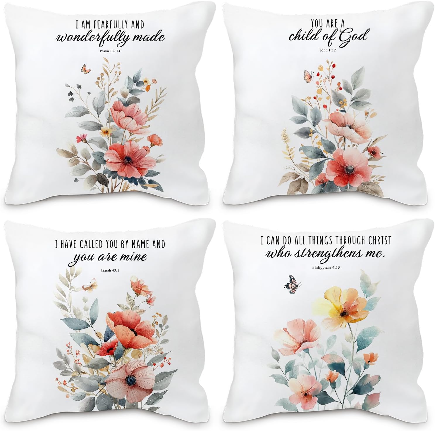 Amazon.com: HIWX Jesus Pillow Covers 18x18 Set of 4, Inspirational ...