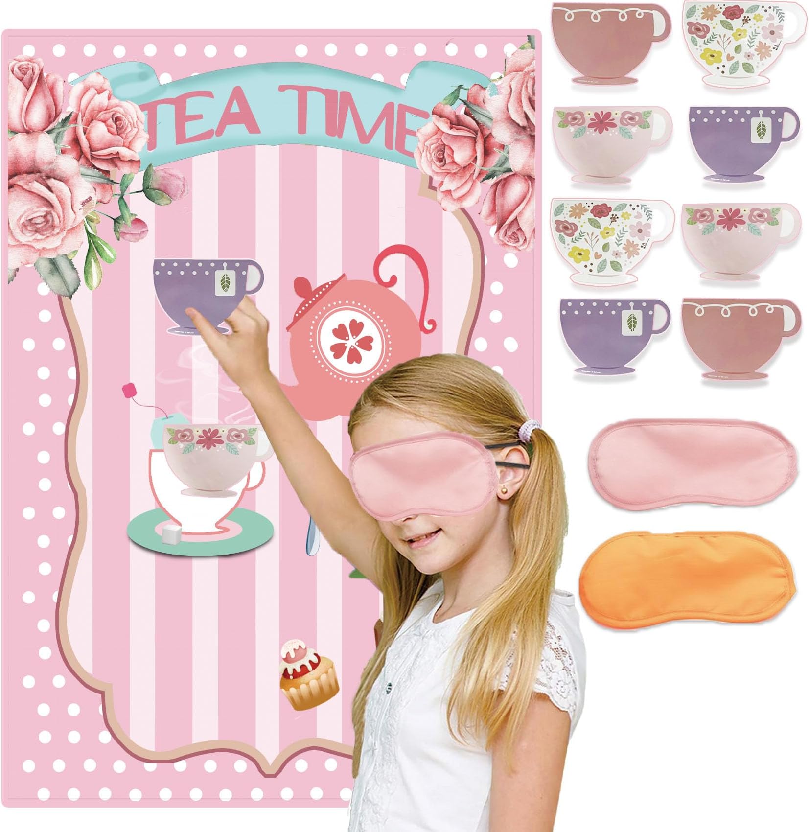Amazon.com : FunPlux Tea Party Decorations Birthday Tea Party Games for ...