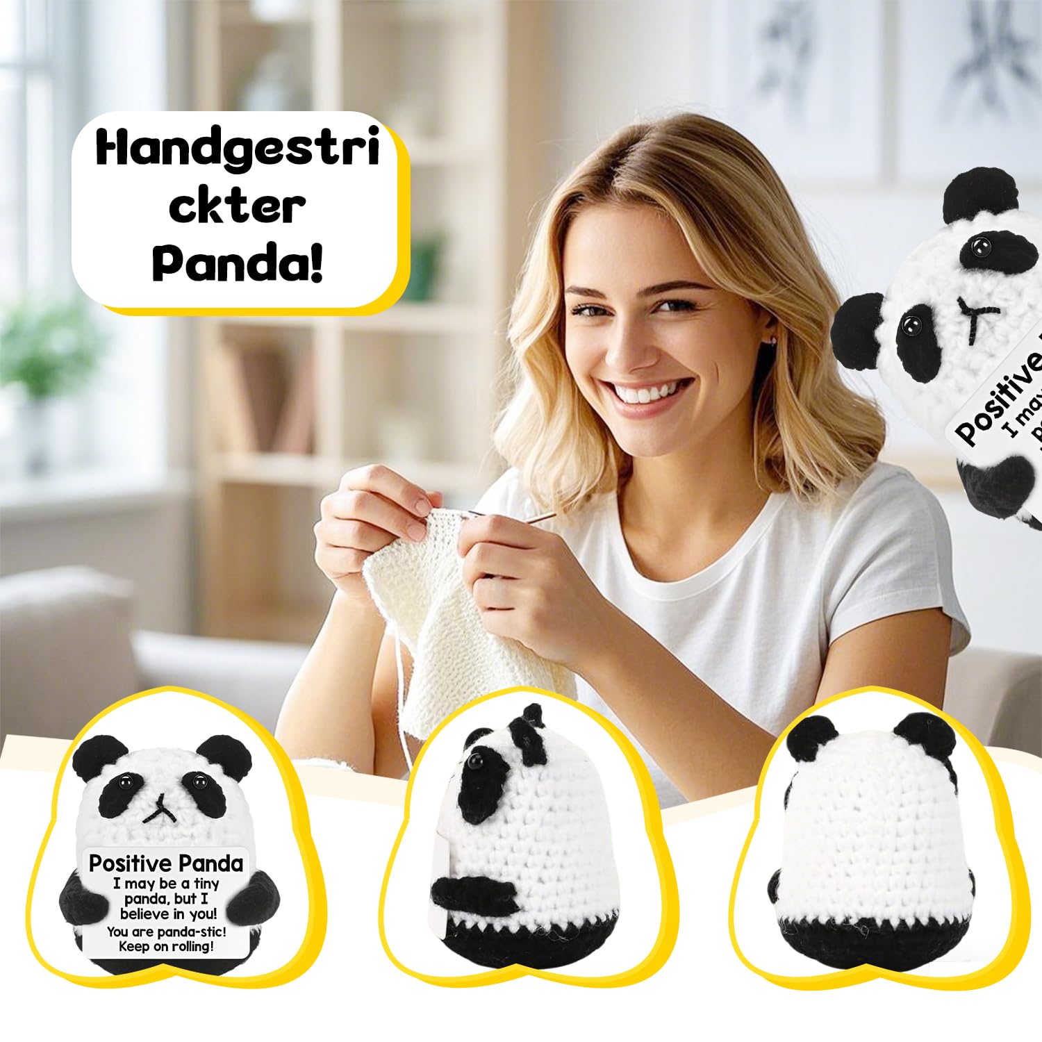 WeBlog - Prezzo MLZTINGR Funny Positive Panda | Positive Crochet Animal ...