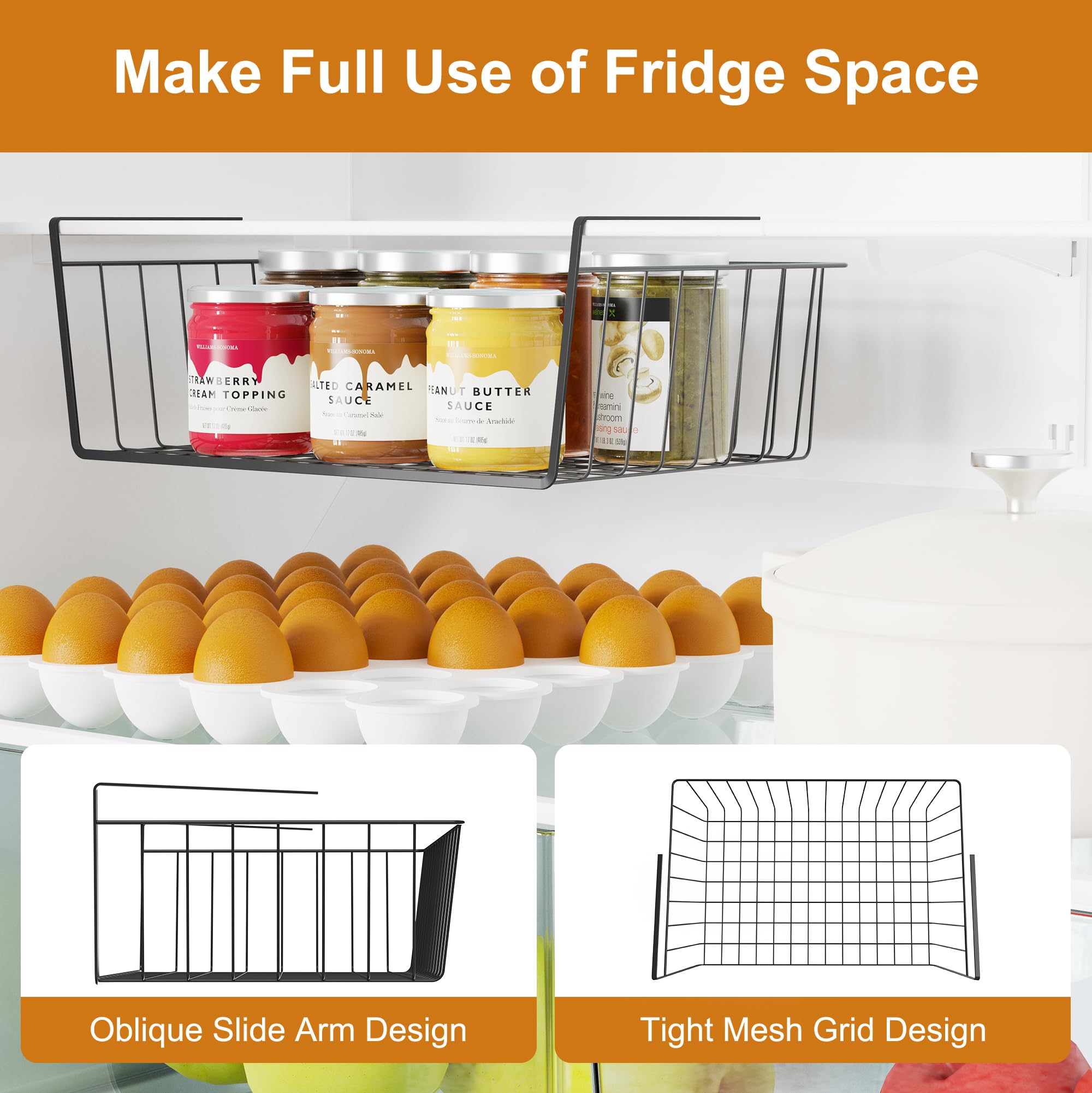Snapklik.com : Under Shelf Basket, 6 Pack Metal Hanging Wire Shelf ...