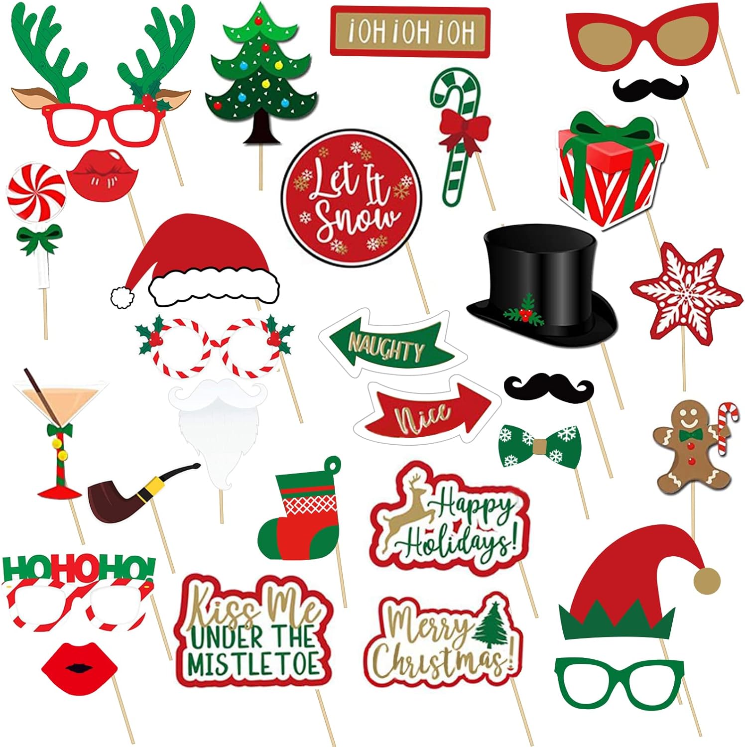 Amazon Christmas Photo Booth Props 30pcs DIY Xmas Games For Party amazon-christmas-photo-booth-props-30pcs-diy-xmas-games-for-party