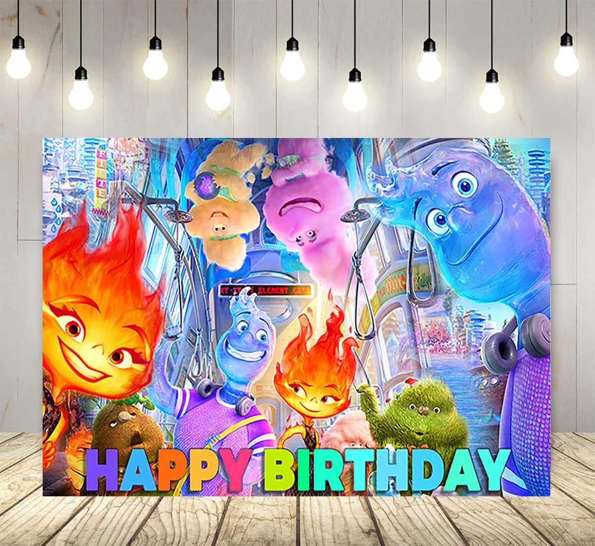 Amazon.com : Elemental Backdrop for Birthday Party Supplies 5x3ft Color ...