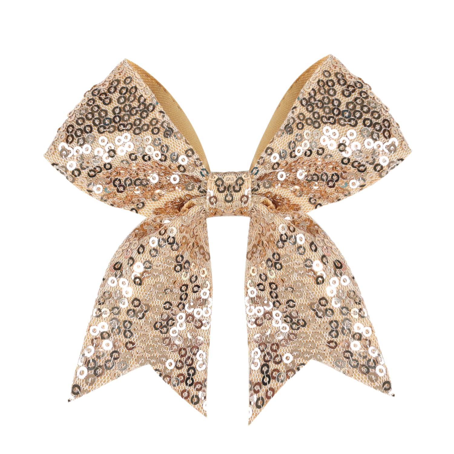 Amazon.com : Glitter Cheer Bow Clip - 5 Inch Sequin Hair Bow with Tails ...