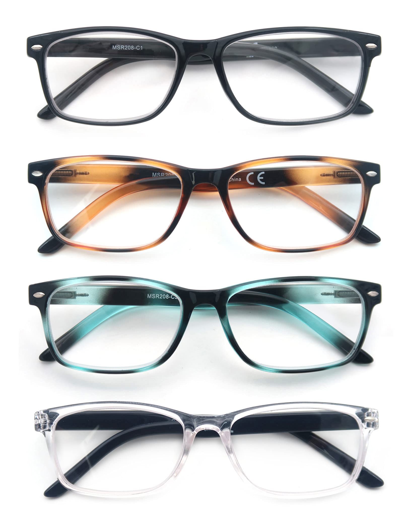 HEEYYOK Reading Glasses Men Women 4-Pack,Readers Glasses Comfortable ...