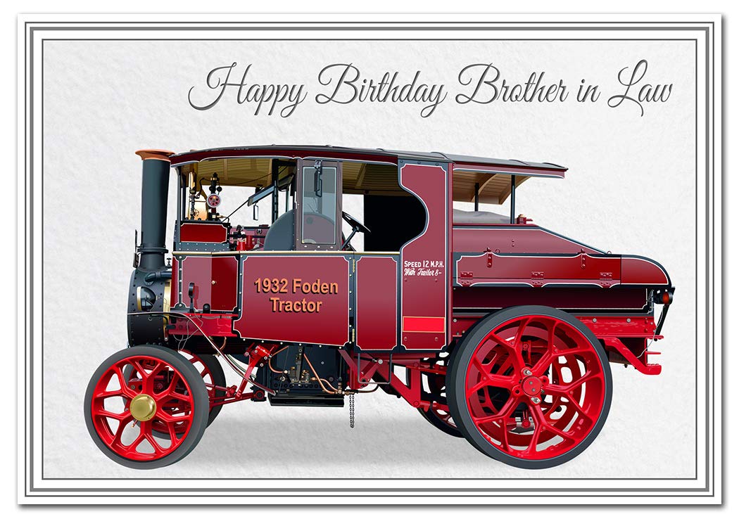 Buy Stunning Birthday Card for Men - Steam Tractor - Unusual Unique ...