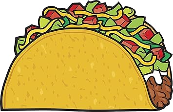 Amazon.com - Simple Hard Shell Taco Cartoon Vinyl Decal Bumper Sticker ...