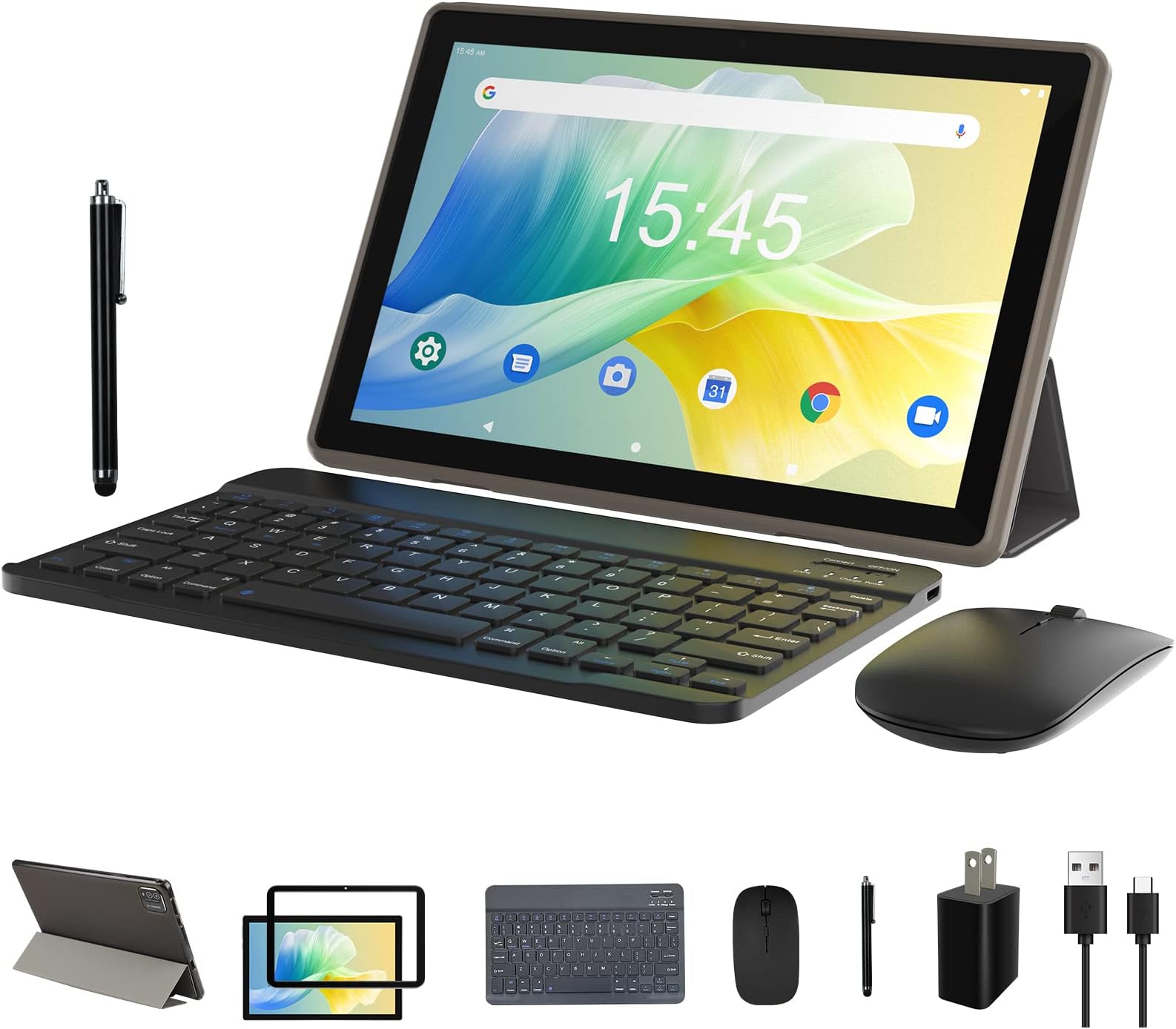 Tablet 2 en 1 de 10 pulgadas con Android 11 y teclado, ampliable 4 GB ...
