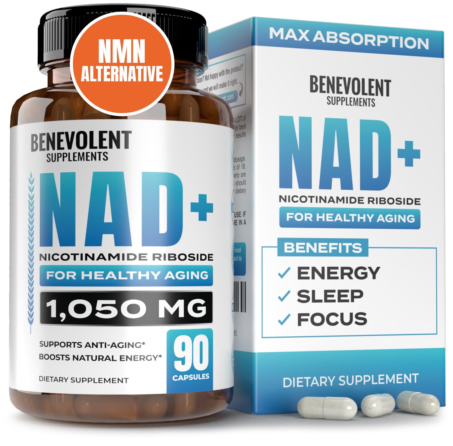 Amazon.com: Benevolent NAD+ Supplement 1050mg, High Absorption NAD ...
