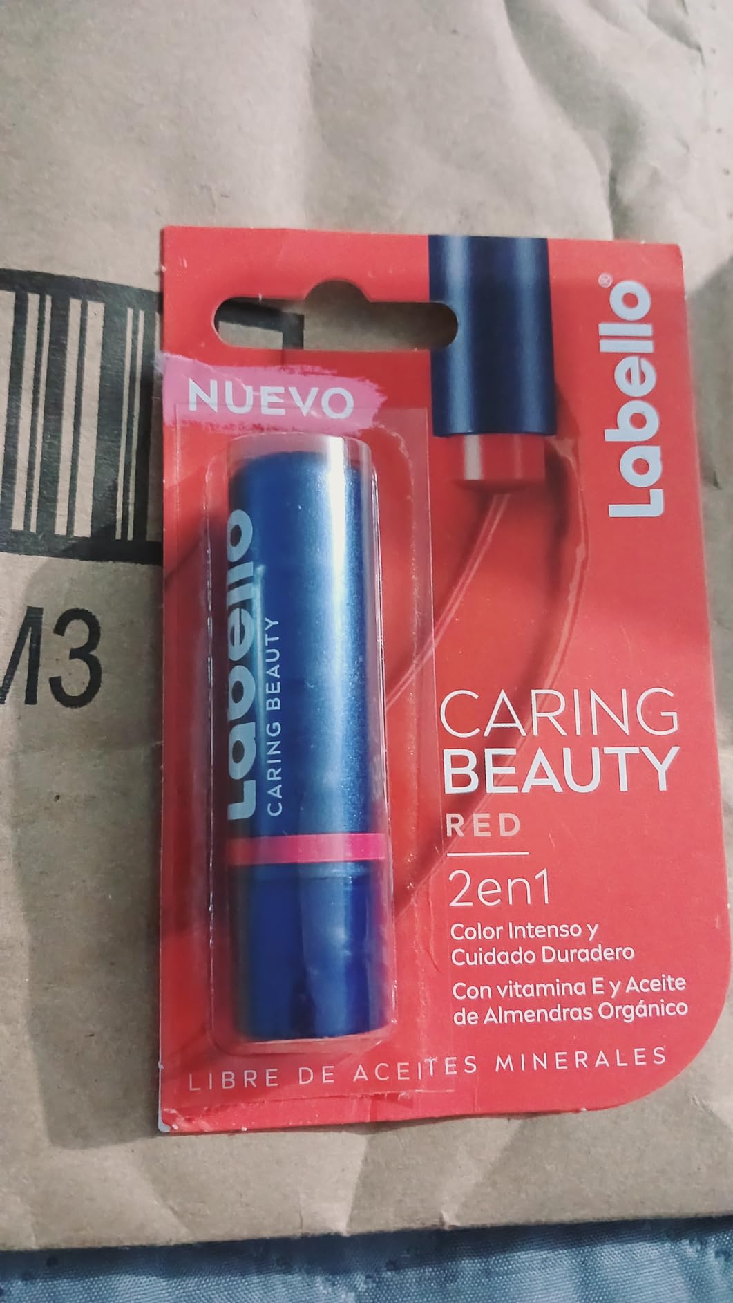 LABELLO Bálsamo Labial Caring Beauty Red (4.8 g), Color Intenso y ...