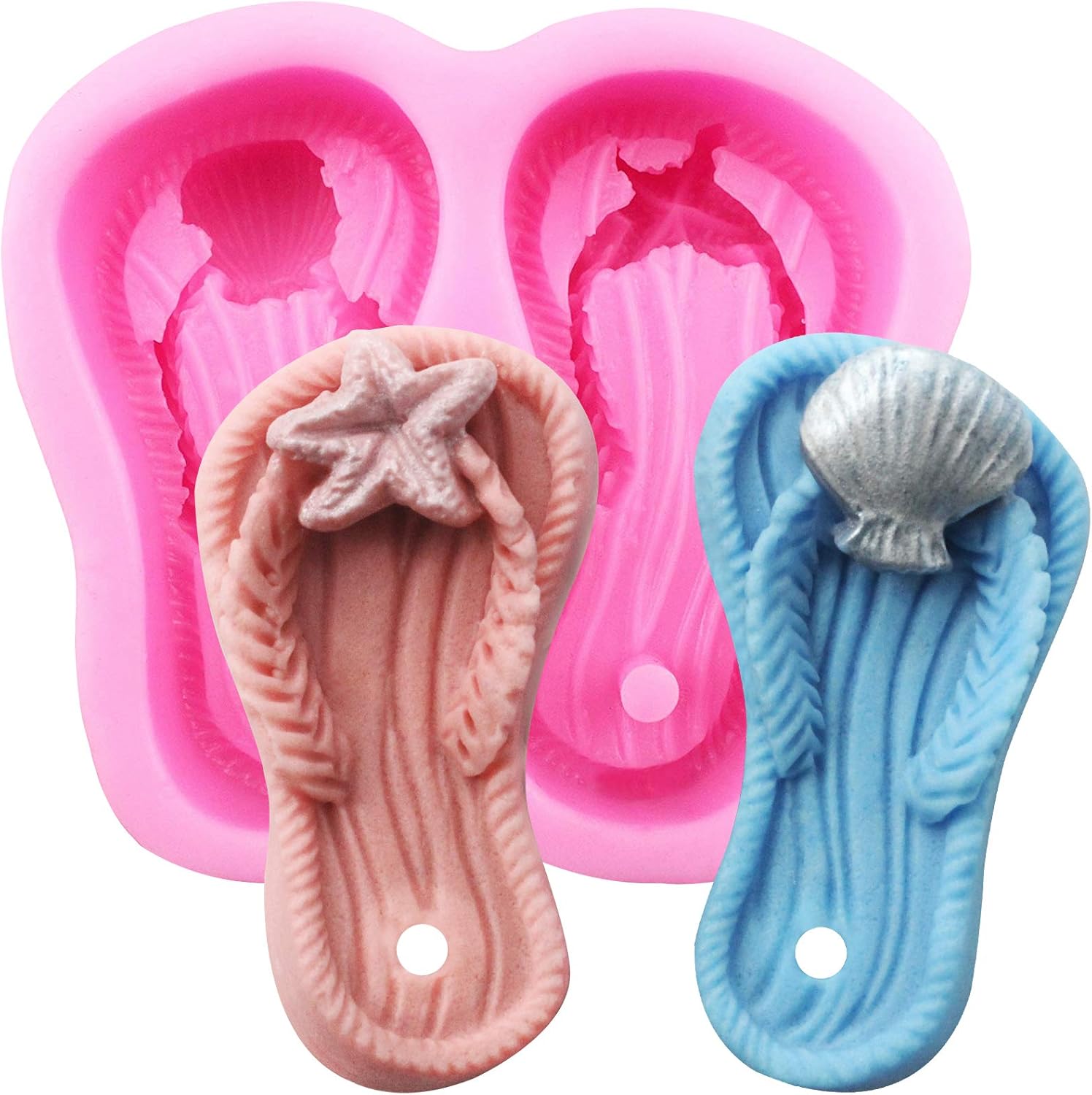 Amazon.com: FUNSHOWCASE Large Flip Flop with Hole Candy Silicone Mold ...