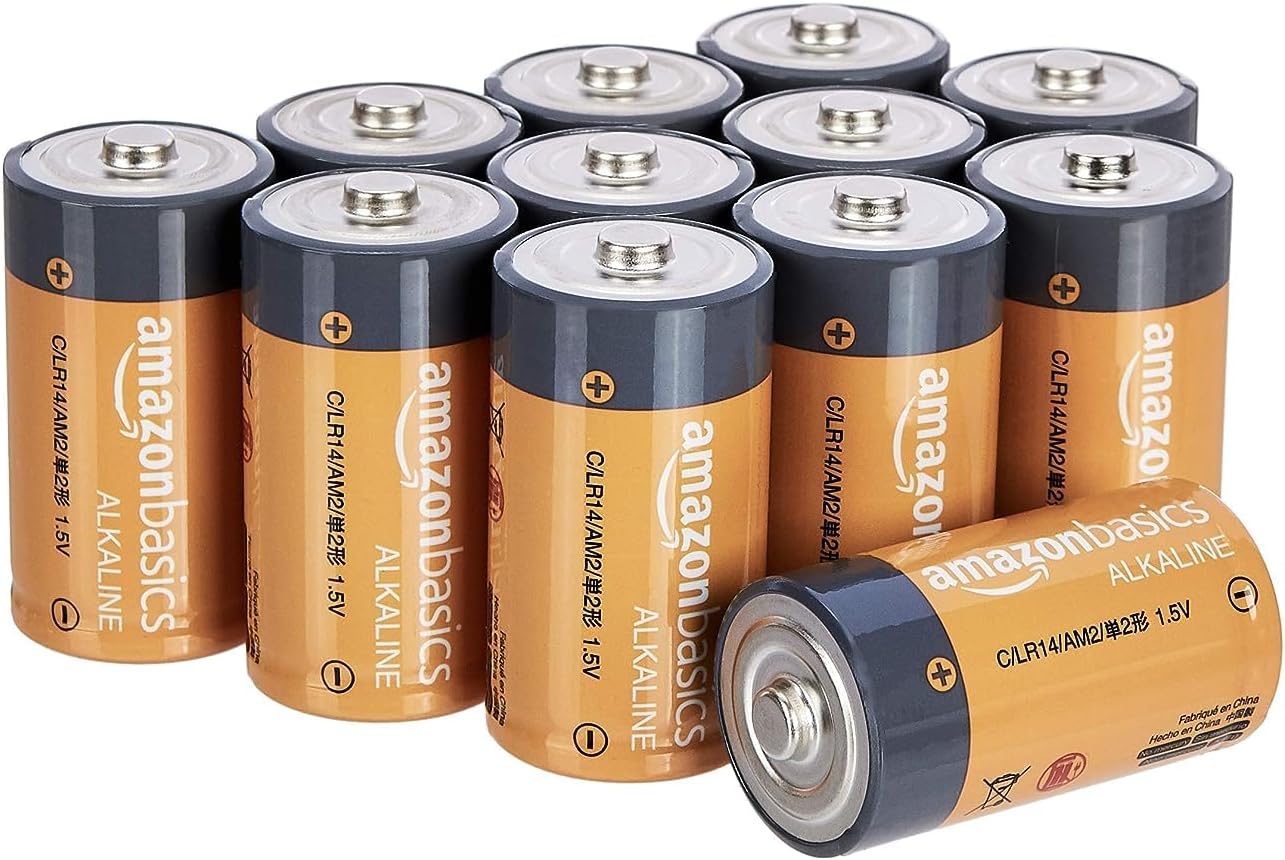 Amazon.com: Amazon Basics 12-Pack C Cell Alkaline All-Purpose Batteries ...