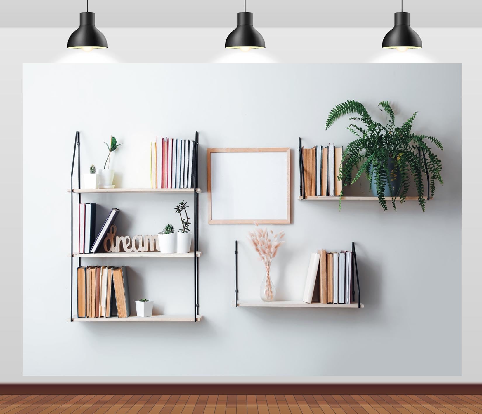 Amazon.com : Loccor 7x5ft Fabric Bookshelf Backdrop Interior Shelves ...