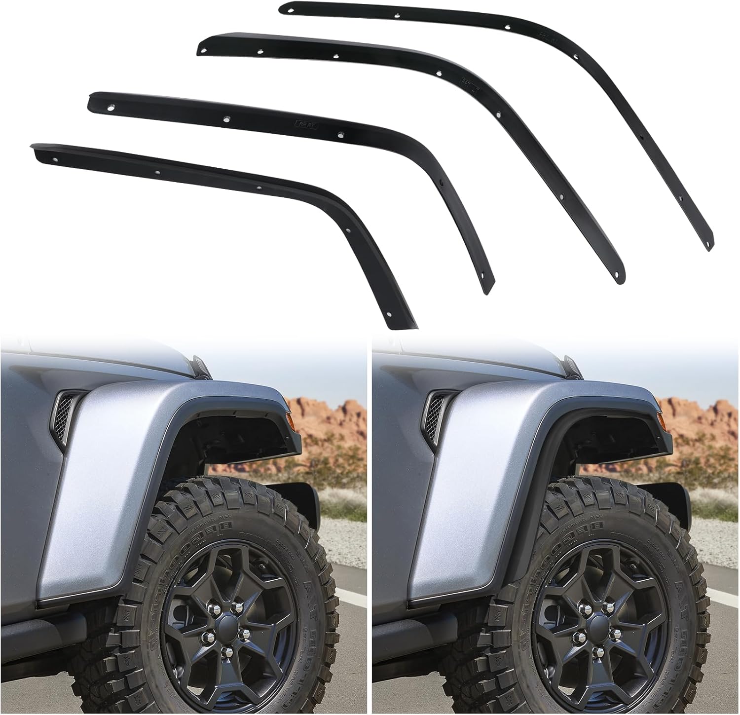Front & Rear Fender Liner Fender Trim Extension Protector Compatible ...