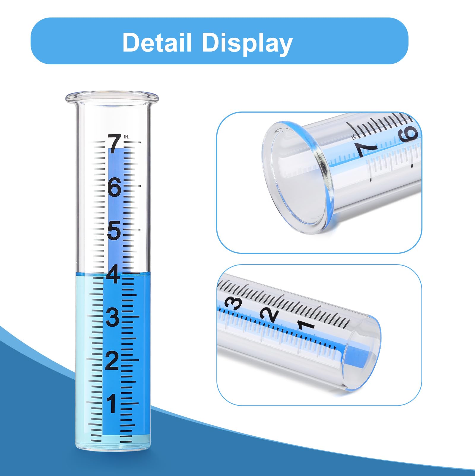 Snapklik.com : MOFUNSILY Rain Gauge Tube, 7Glass Rain Gauge Replacement ...